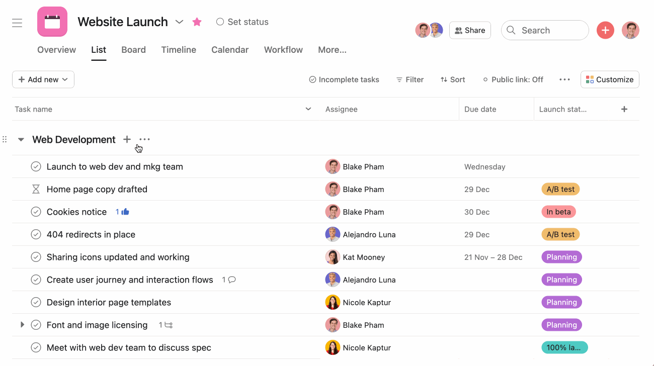 How To Use Asana Tutorial For New Users Product Guide Asana Product 
